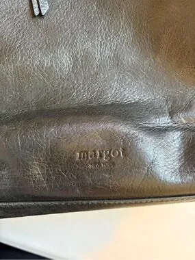 margot | Bags | Margot New York Black Leather Tote Bag Large Shoulder ...